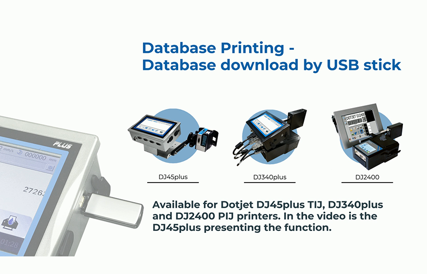 Database printing by USB stick TIJ / PIJ printers - Dotjet